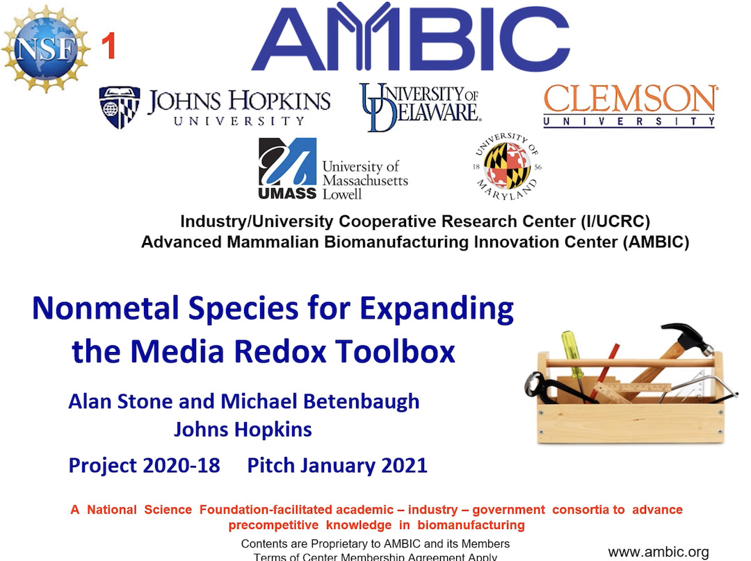 2020-18: Nonmetal Species for Expanding the Media Redox Toolbox - AMBIC